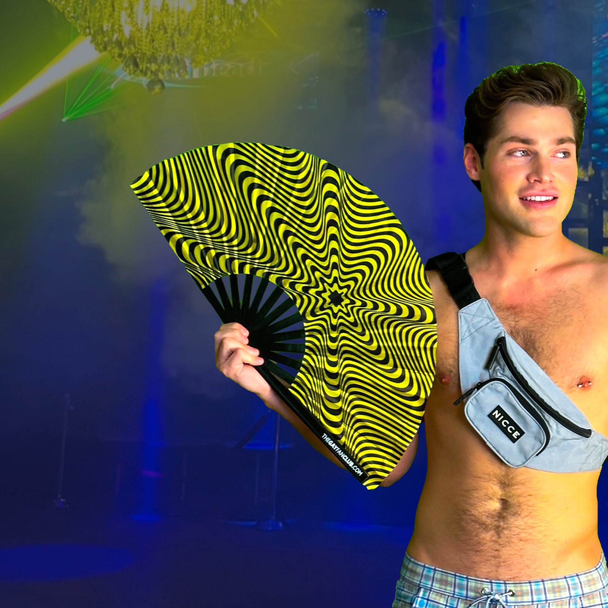 Stranger Danger Fan Uv-reactive Rave Fan Bamboo Hand Fan at the Gay Fan ...