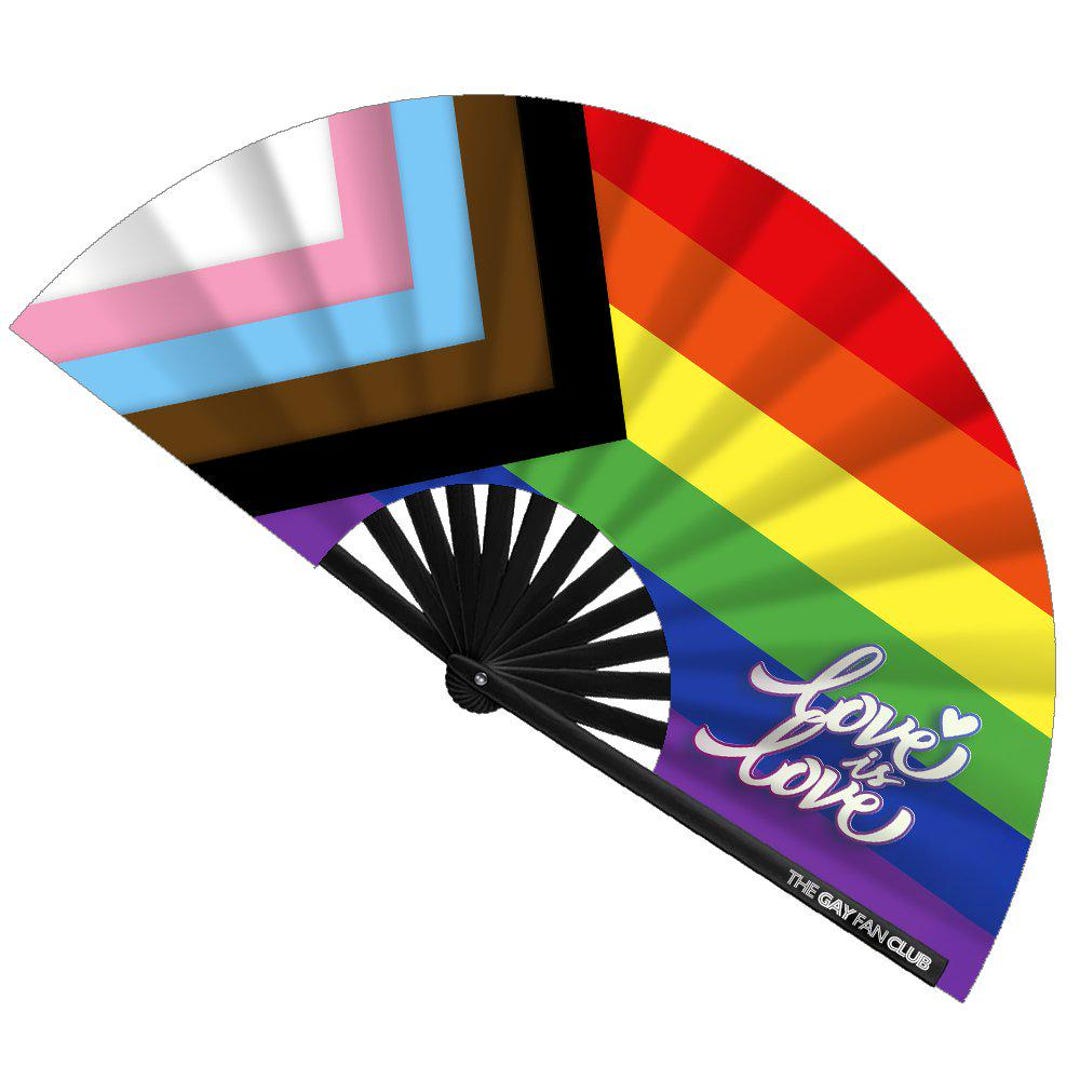 Pride Rainbow Flag Fan - Bamboo Clacking Hand Fan - Etsy