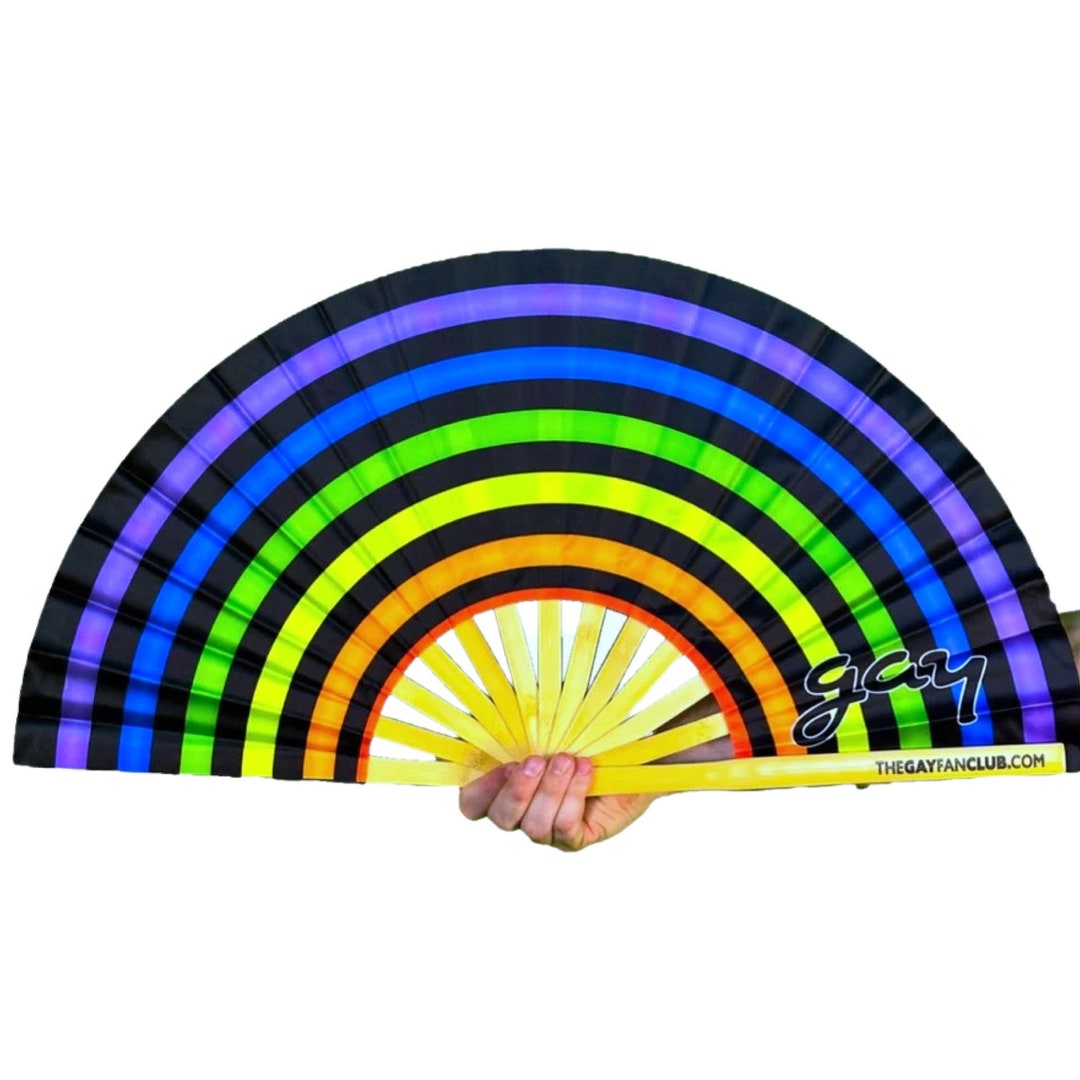 Electric Rainbow Fan Rainbow Folding Fan at the Gay Fan Club - Etsy
