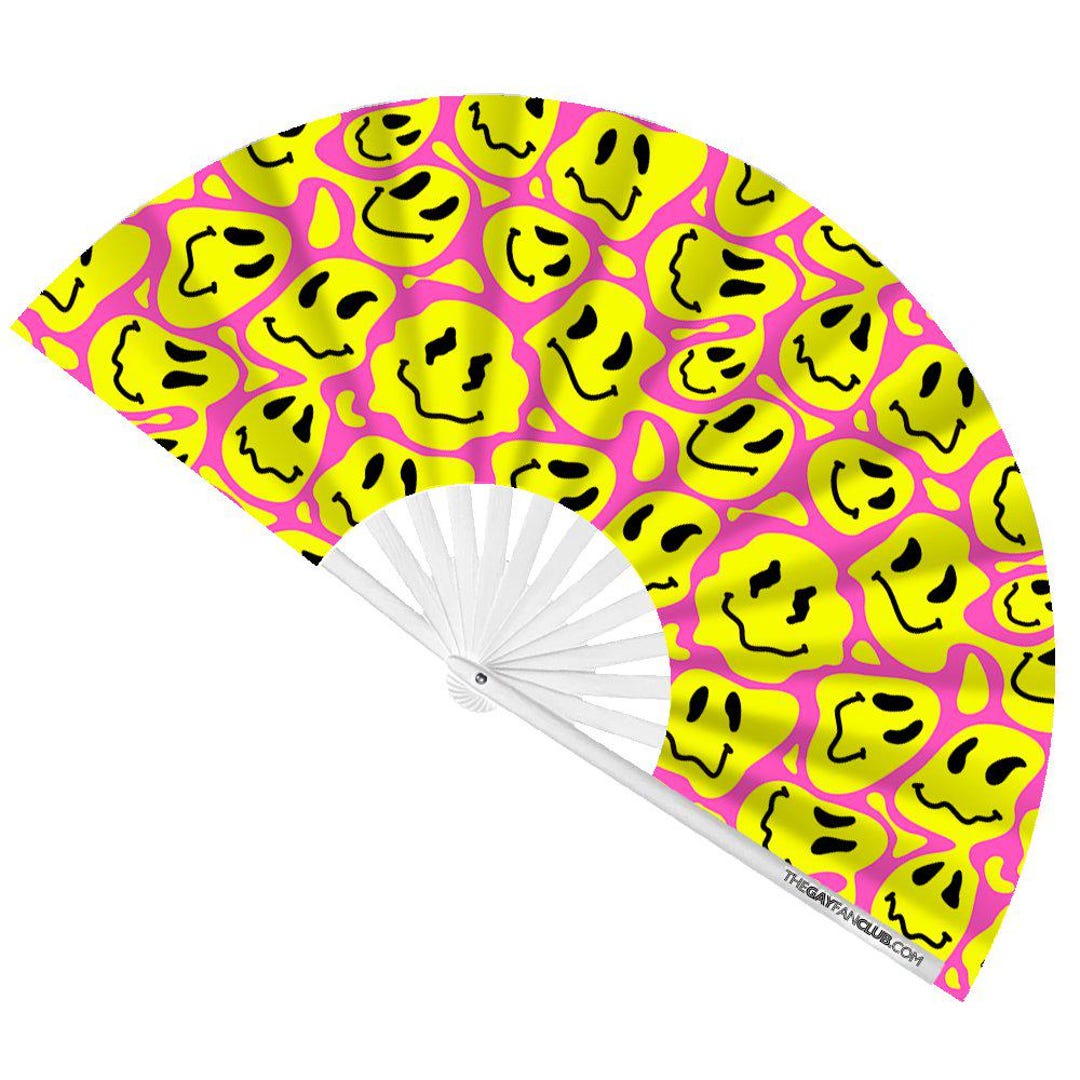 Feels Fan (UV) – Neon Smiley Face Uv-reactive Rave Clack Fan - Etsy