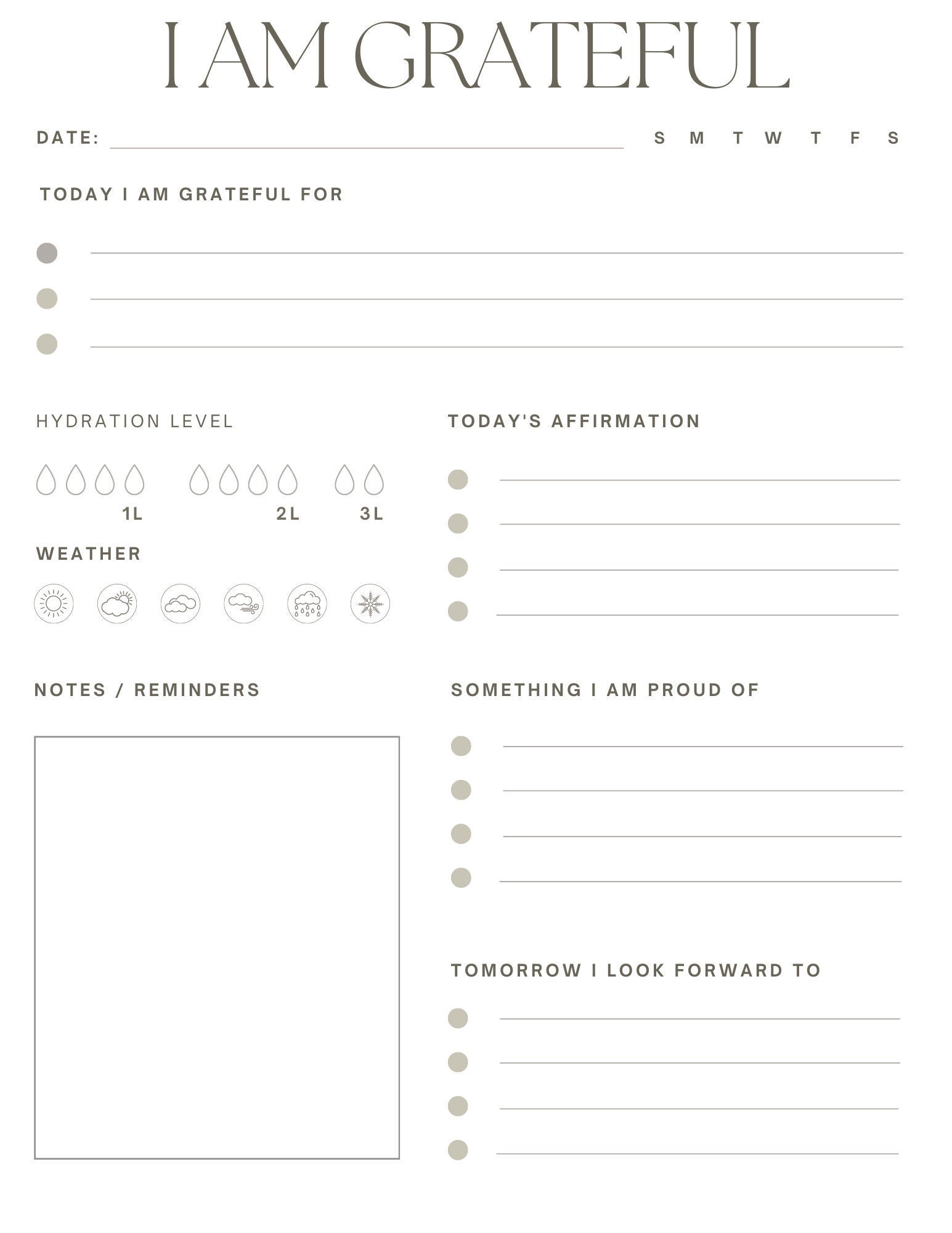 Minimalist Gratitude Journal - "i AM Grateful" - Etsy