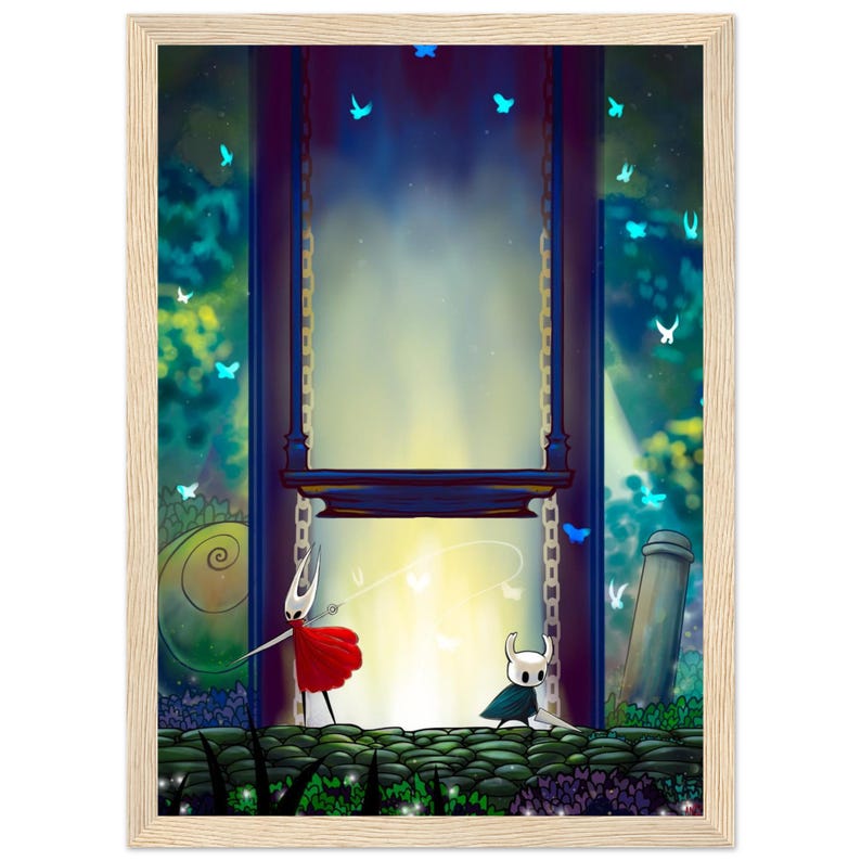 Hollow Knight & Silk Song Poster in Wooden Frame: NO AI! Original ...
