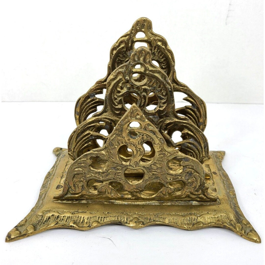 Vintage Art Nouveau French Brass Letter Rack Holder - Etsy