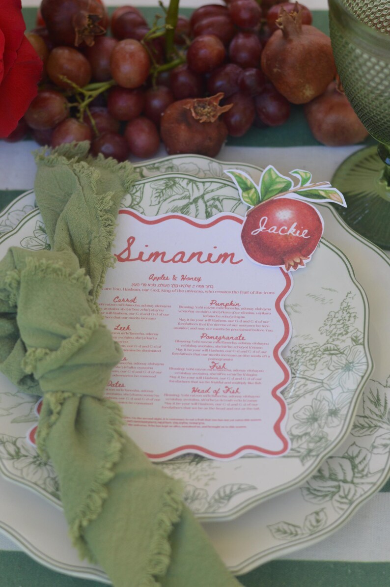 Rosh Hashana Simanim Cards 2024 - Etsy