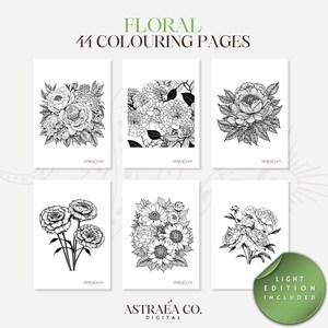 44 Floral Colouring Collection, Printable Coloring Book Pages for ...