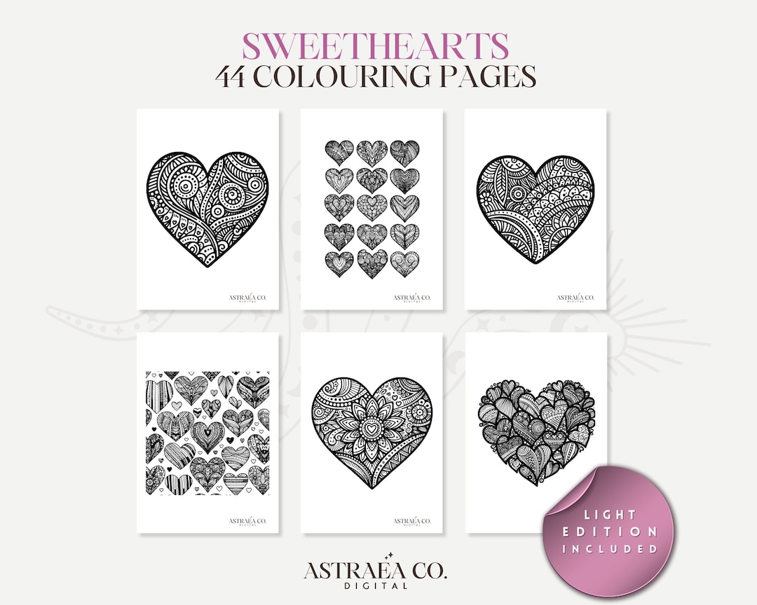 44 Sweethearts Colouring Collection, Printable Coloring Book Pages for ...