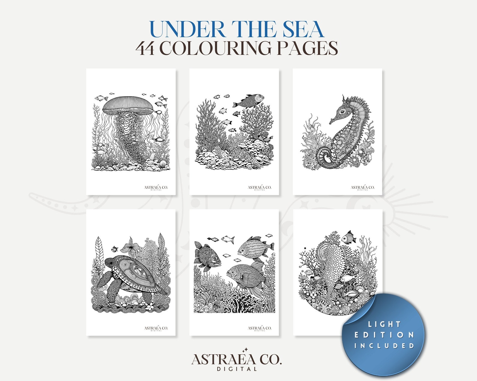 44 Under the Sea Colouring Collection, Printable Coloring Book Pages ...