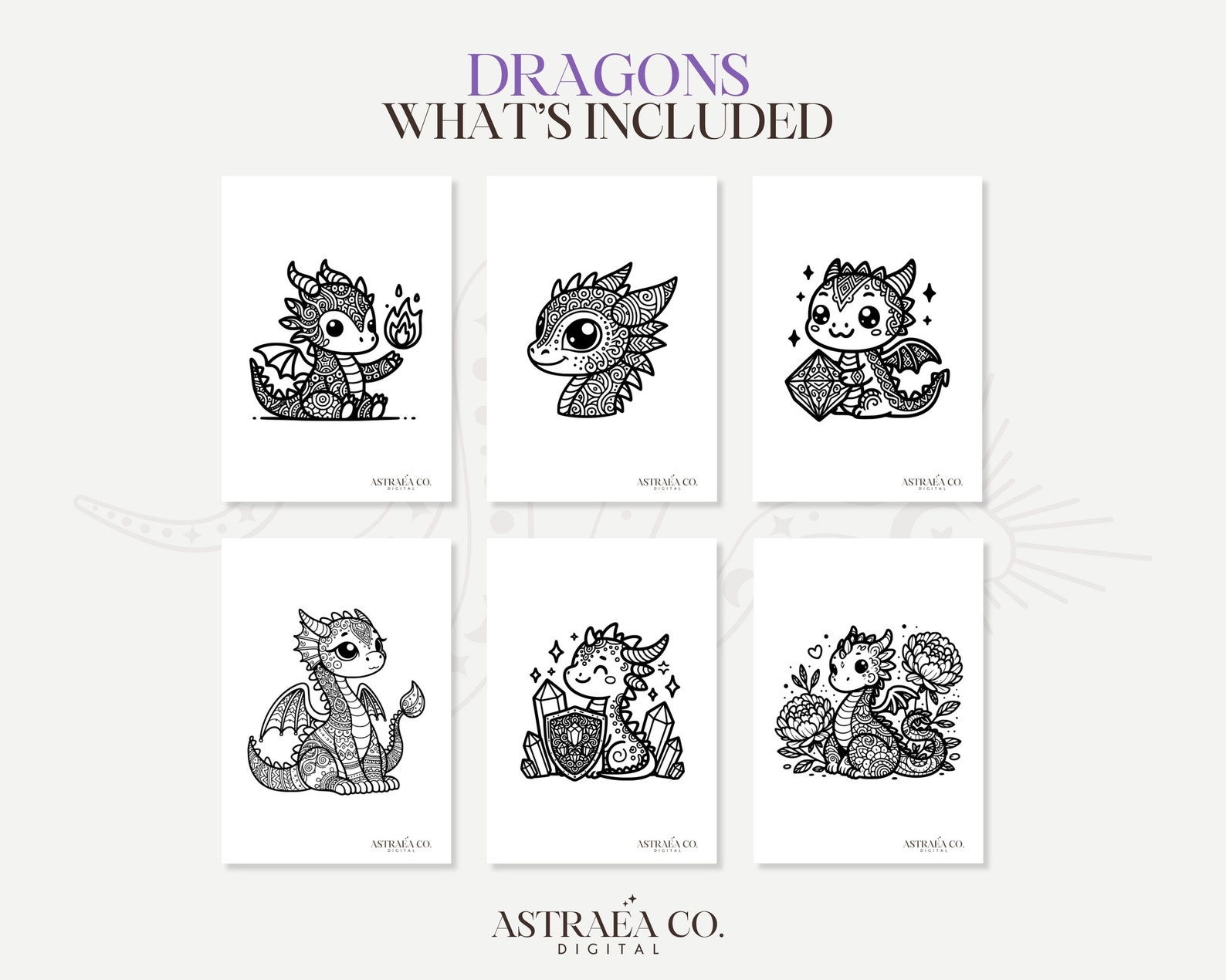 44 Dragons Colouring Collection, Printable Coloring Book Pages for ...