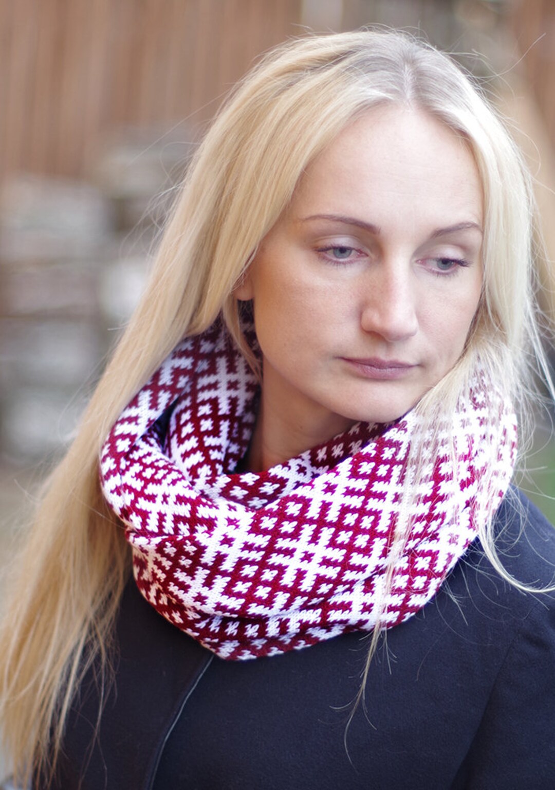 Knitted Infinity Scarf,,loop Scarf, Infinity Scarf Knit, , Hand Made ...