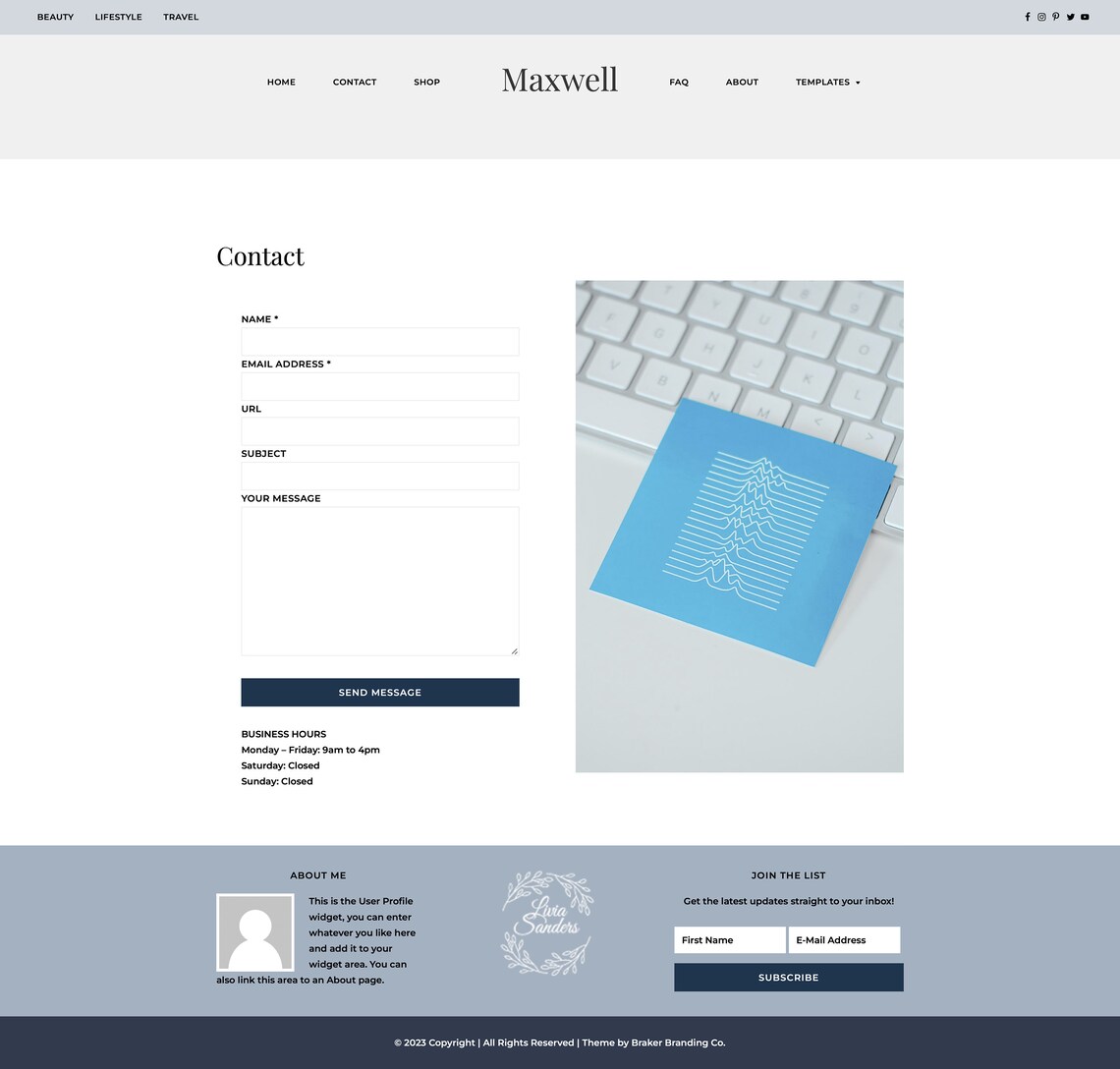 Travel Blog Wordpress Theme Blue Wordpress Theme Travel - Etsy