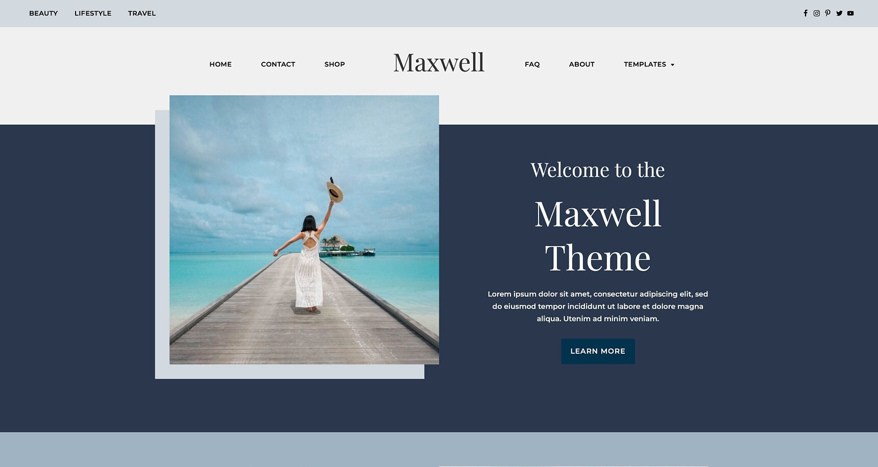 Travel Blog Wordpress Theme Blue Wordpress Theme Travel - Etsy