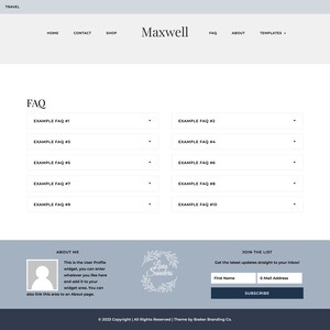 Travel Blog Wordpress Theme Blue Wordpress Theme Travel - Etsy
