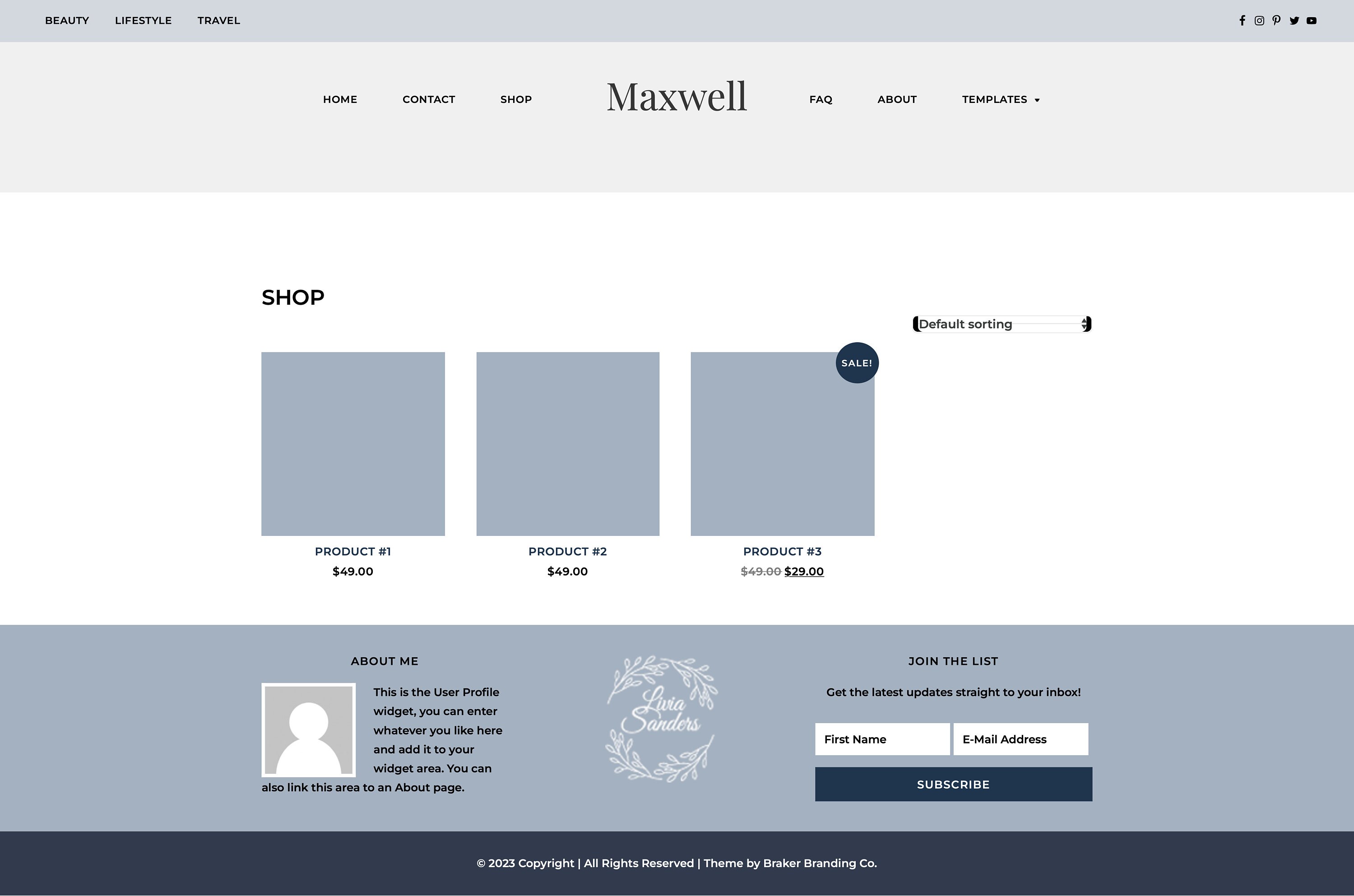 Travel Blog Wordpress Theme Blue Wordpress Theme Travel - Etsy