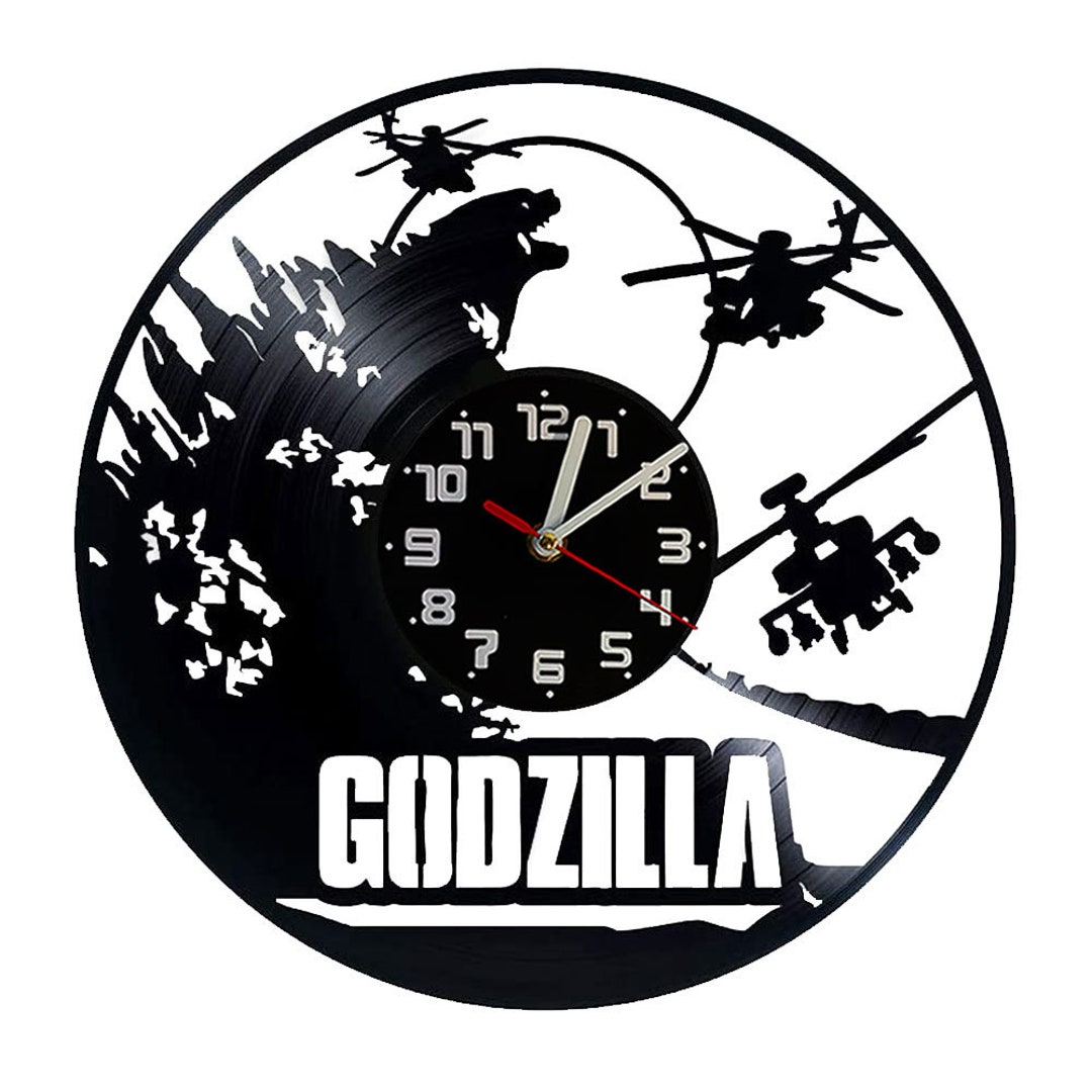Godzilla and Airplane Fight Scene Film Vinyl Record Clock With - Etsy