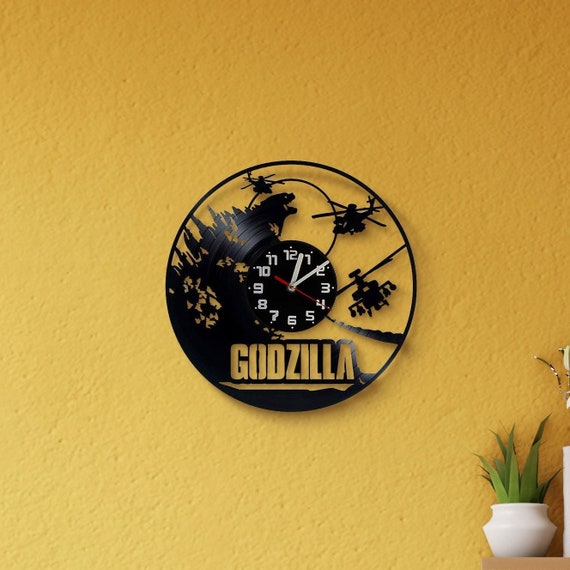 Godzilla and Airplane Fight Scene Film Vinyl Record Clock With - Etsy