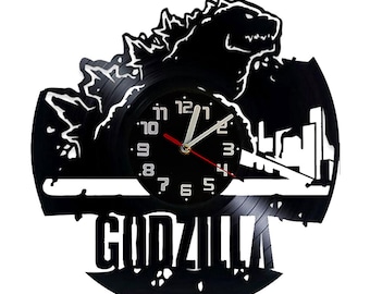 Godzilla Record Clock - Etsy