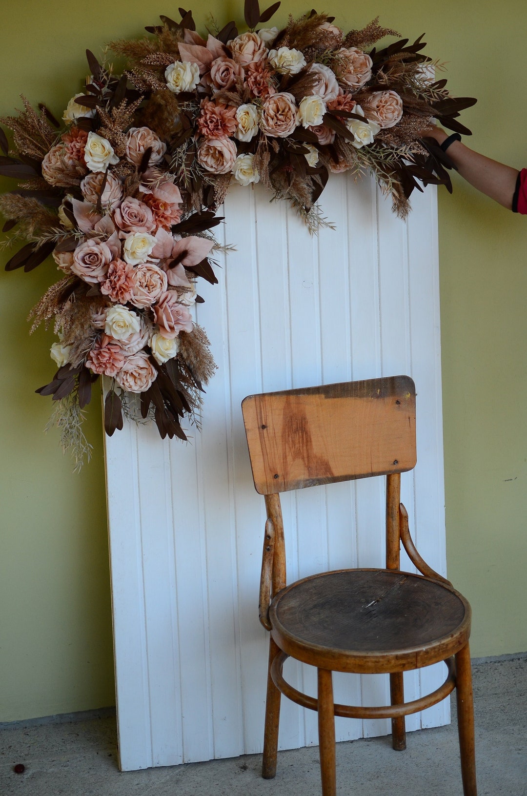 Terracotta Cream Arch Arrangement Arch Flowers Fall Wedding Orange ...