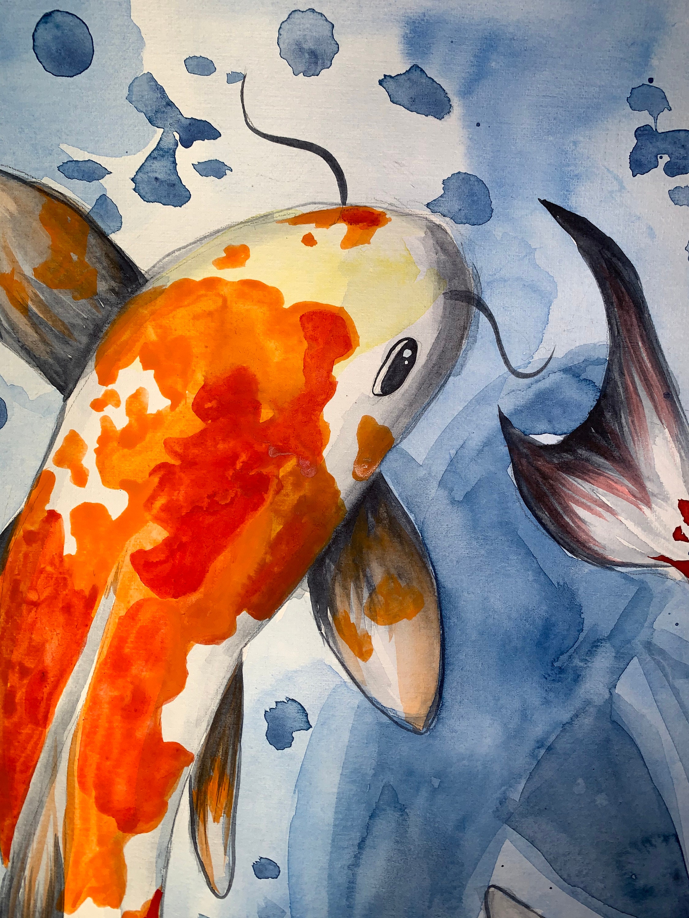 Koi Fish Original watercolor painting Artwork Gift for him | Etsy Koi Fish Original watercolor painting Artwork Gift for him | Etsy