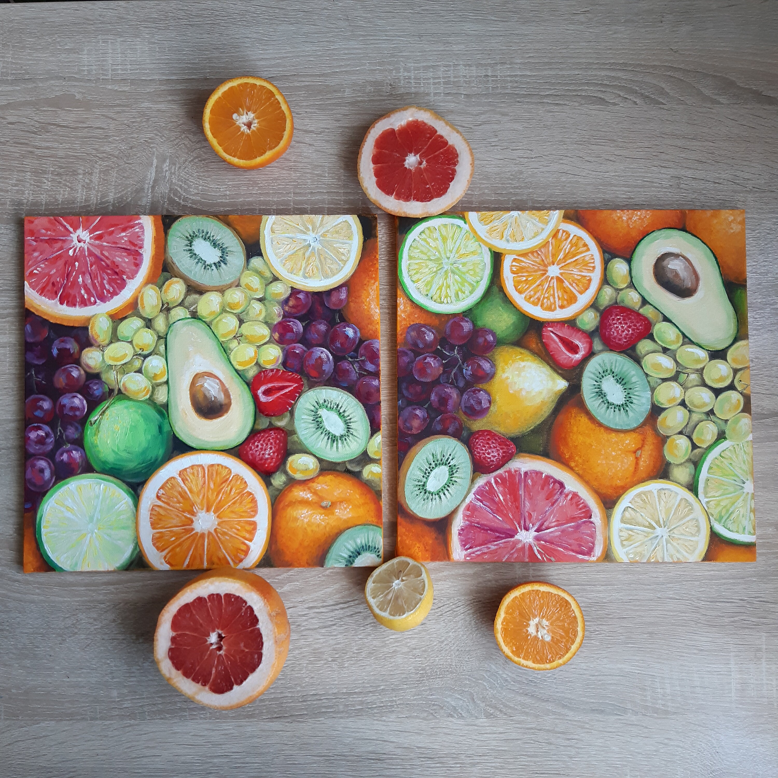 Fruit Painting Original Art Oil on Canvas Kitchen Art Berries | Etsy