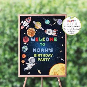 Editable Space Welcome Sign Space Party Welcome Sign DIY | Etsy