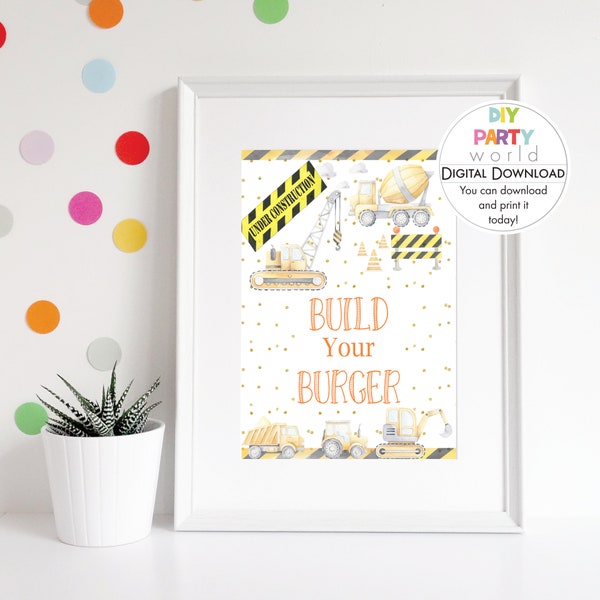 Build a Burger Construction Sign - Etsy