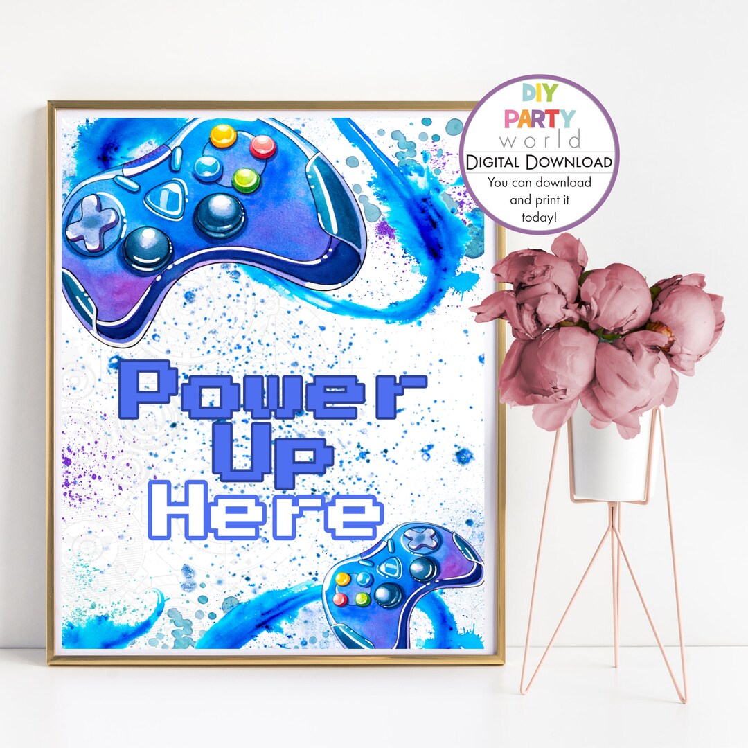 Gaming Birthday Food Sign Printable Gamer Party Power Up Sign - Etsy ...