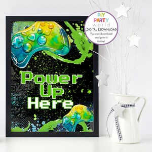 Gaming Party Power up Sign Printable Gamer Party Food Sign - Etsy