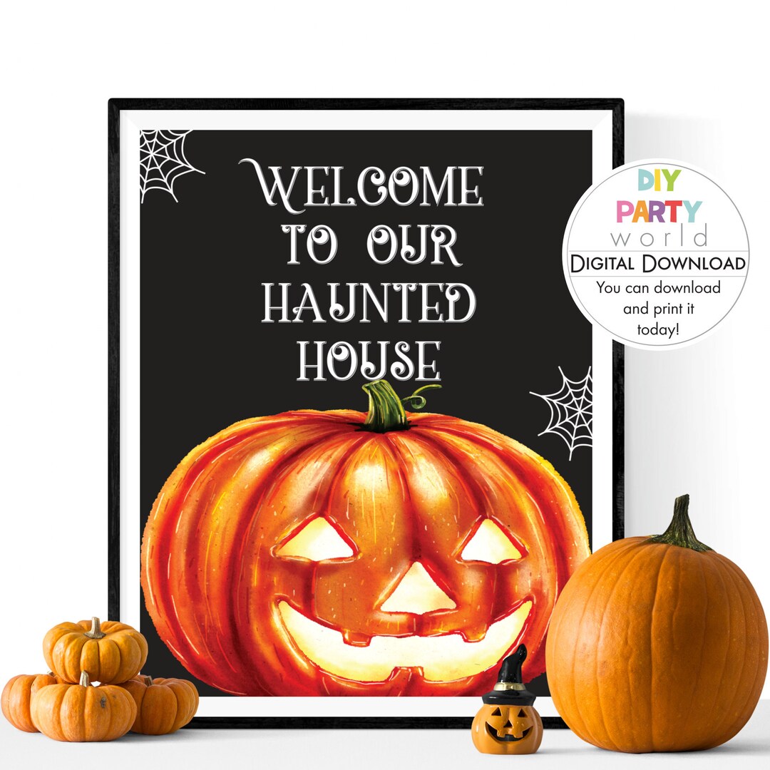 Printable Halloween Welcome Sign Halloween Party Decorations - Etsy