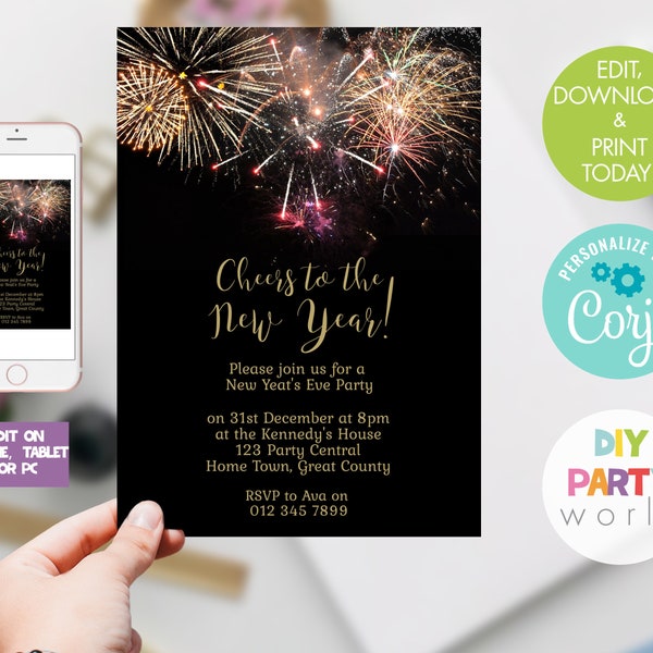 Firework Invitation - Etsy