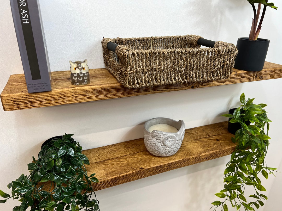 Floating Shelf 150mm solid Wood fixings Included lengths - Etsy