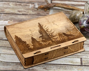 Wolf Wooden Box | Etsy