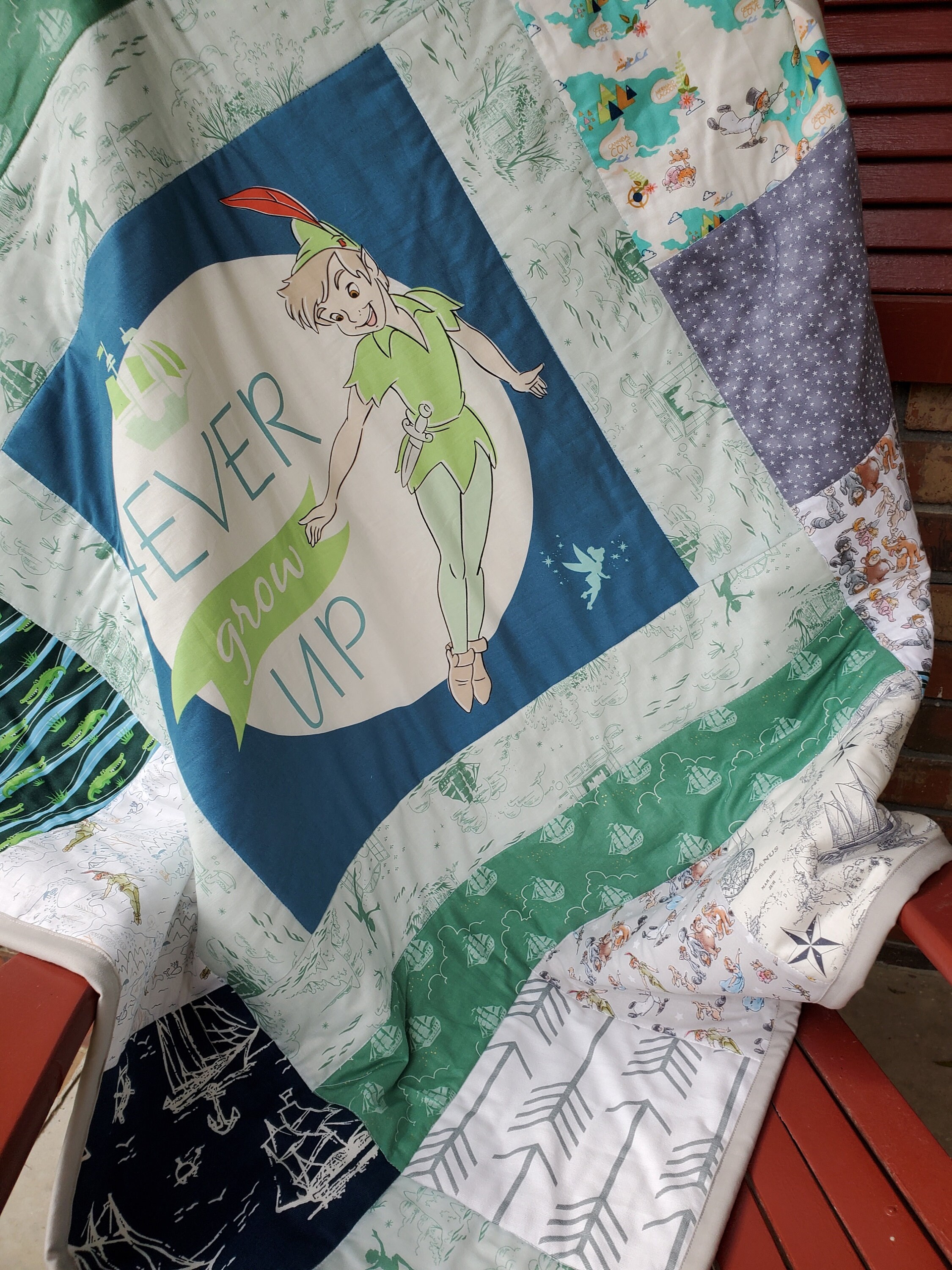 Peter Pan Baby Quilt Handmade Patchwork Peter Pan Quilt | Etsy