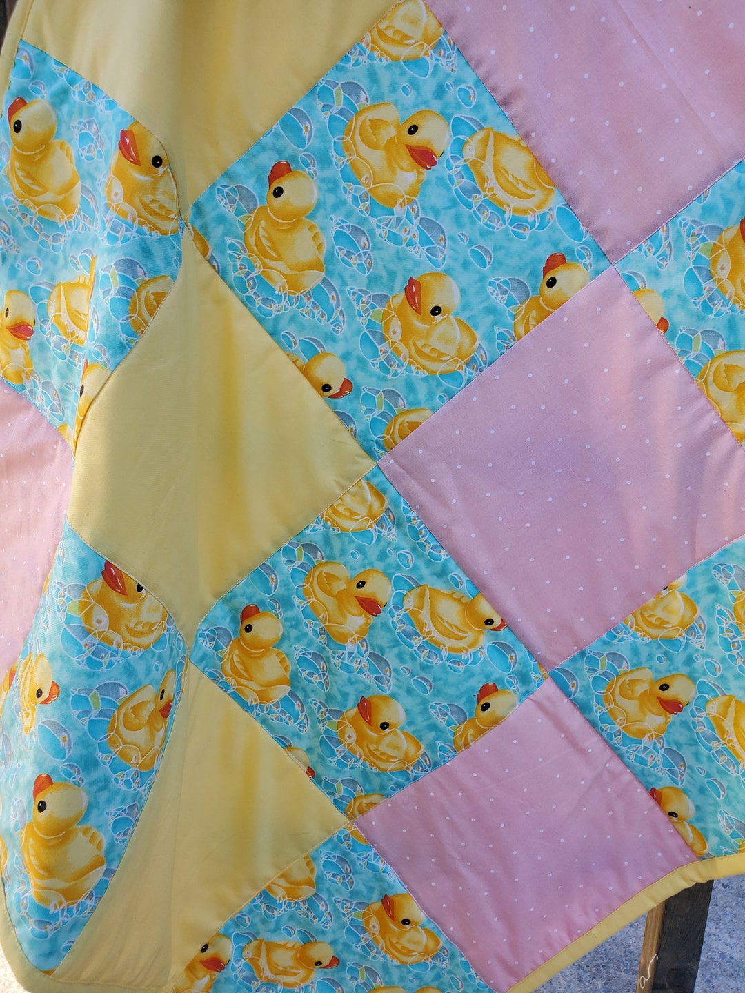 Handmade Rubber Ducky Baby Quilt – Patchwork Cotton Nursery Decor - Etsy