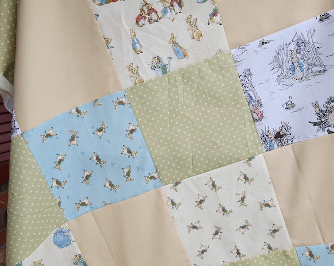 Adorable Handmade Peter Rabbit Quilt - Perfect for Nursery Decor or ...