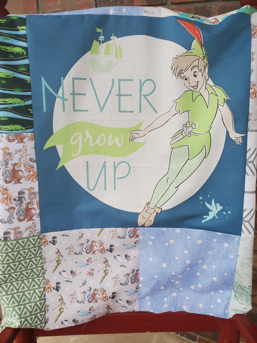 Handmade Peter Pan Quilt, Peter Pan Baby Quilt, Personalized Peter Pan ...