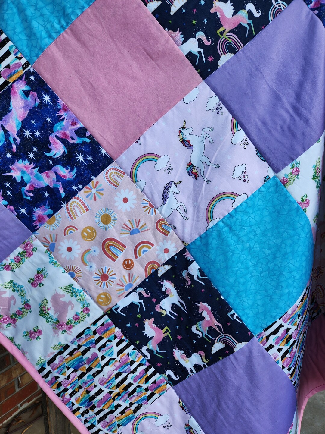 Unicorn Wonderland: Handcrafted Quilt for a Girl's Enchanting Bedroom ...
