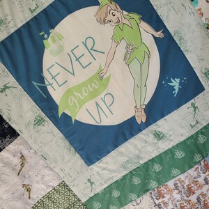 Peter Pan Baby Quilt, Handmade Patchwork Peter Pan Quilt, Patchwork ...