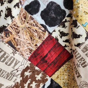 Rustic Charm: Handmade Patchwork Western Baby Quilt for Cozy Cuddles ...