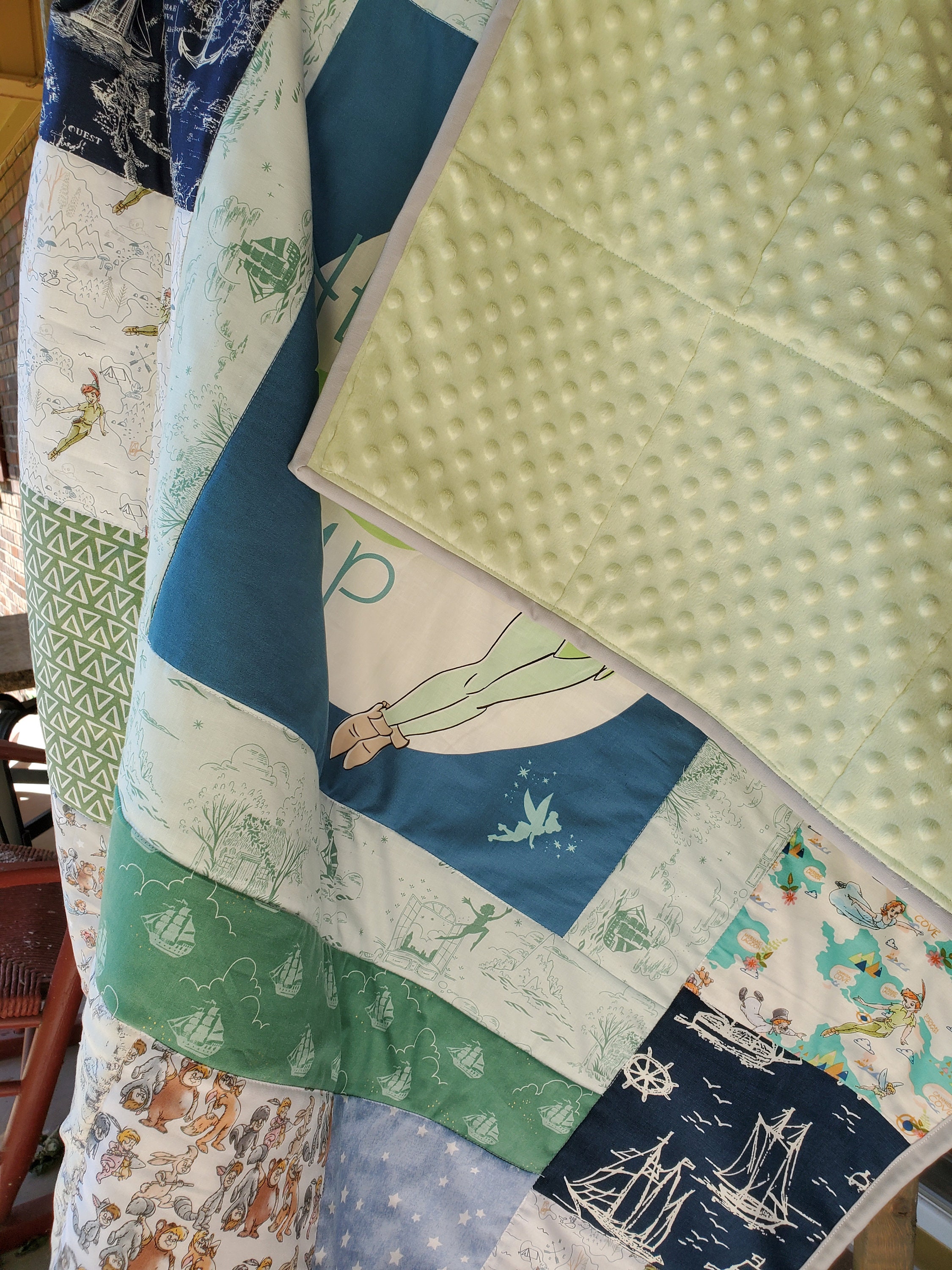 Peter Pan Baby Quilt Handmade Patchwork Peter Pan Quilt - Etsy Nederland