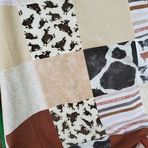 Personalized Cow Print Quilt, Boho Cow Quilt, Farm Quilt, Handmade Farm ...