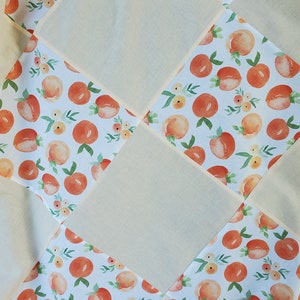Peach Baby Quilt Girl Watercolor Peaches Baby Quilt Personalized Quilt ...