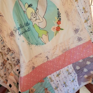 Whimsical Handmade Baby Quilt - Tinkerbell Fairy Theme for Nurseries ...