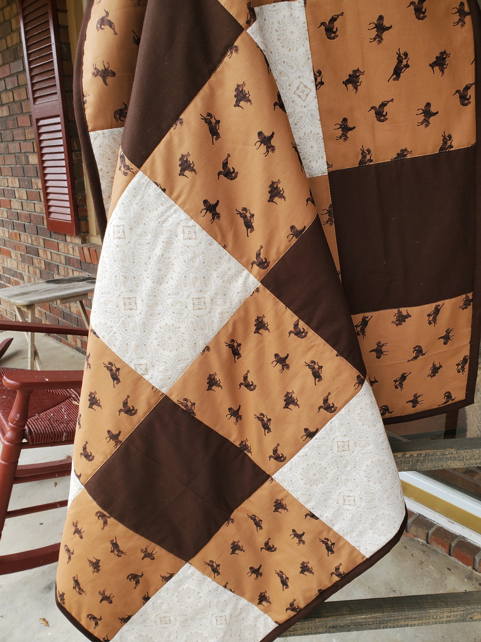 Handmade Cowboy Baby Quilt, Western Patchwork, Minky Back - Etsy