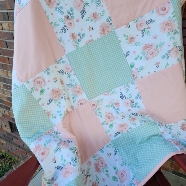 Floral Baby Quilt - Etsy