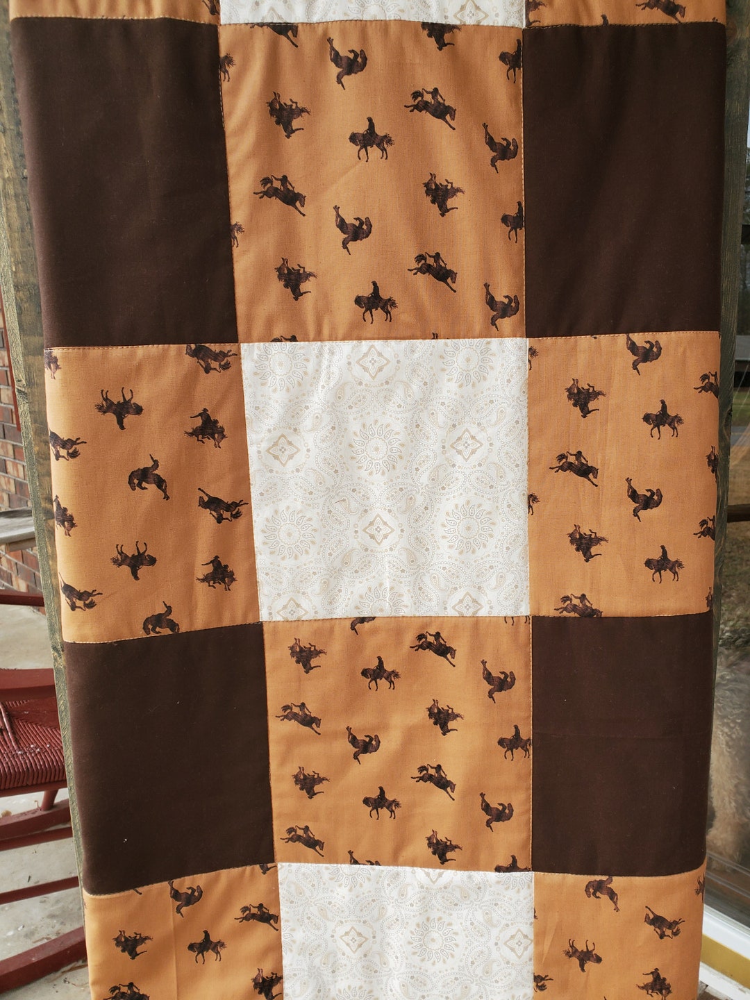 Cowboy Baby Quilt, Bronco Baby Quilt, Western Baby Quilt - Etsy