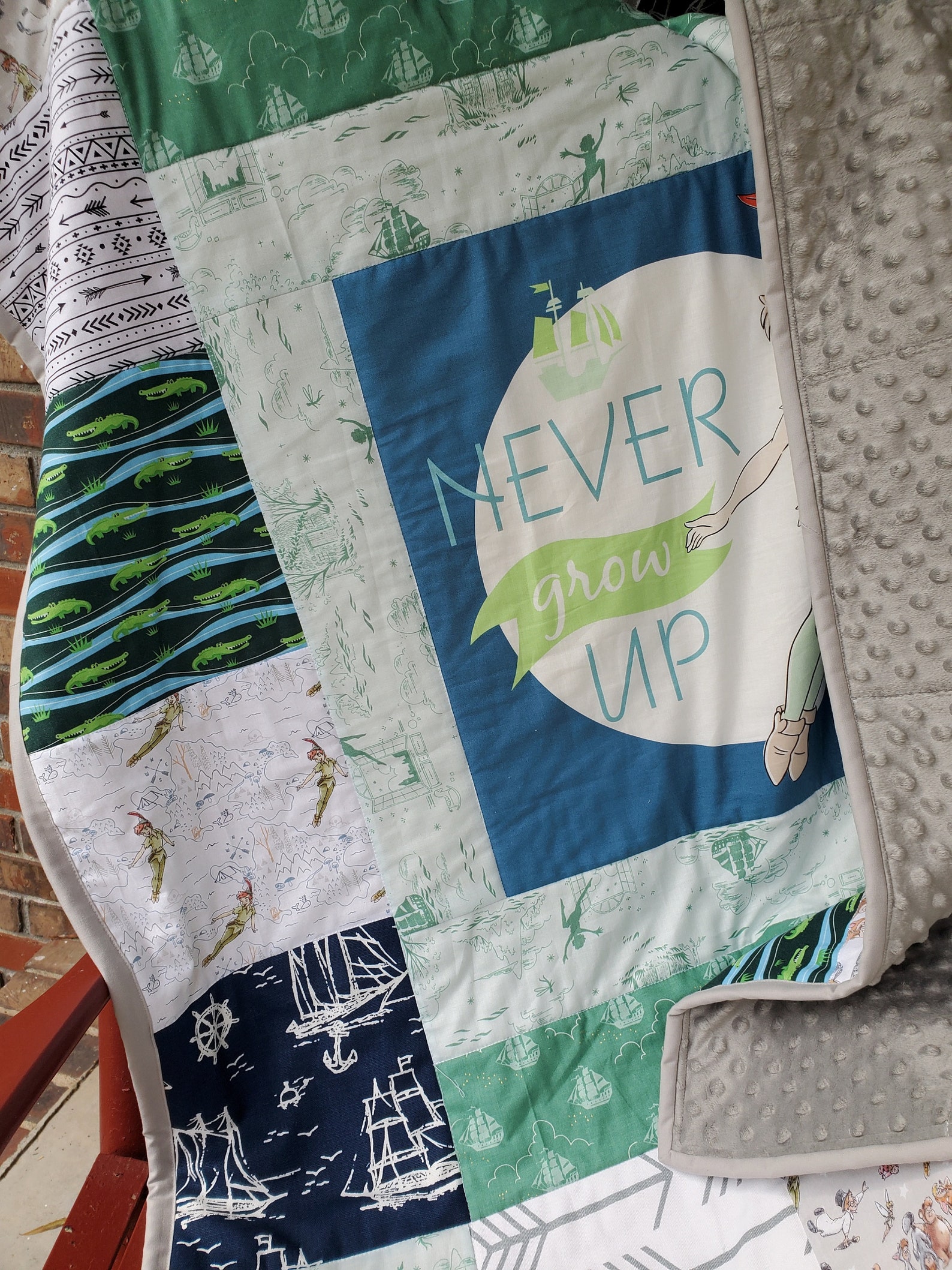 Peter Pan Baby Quilt Handmade Patchwork Peter Pan Quilt - Etsy