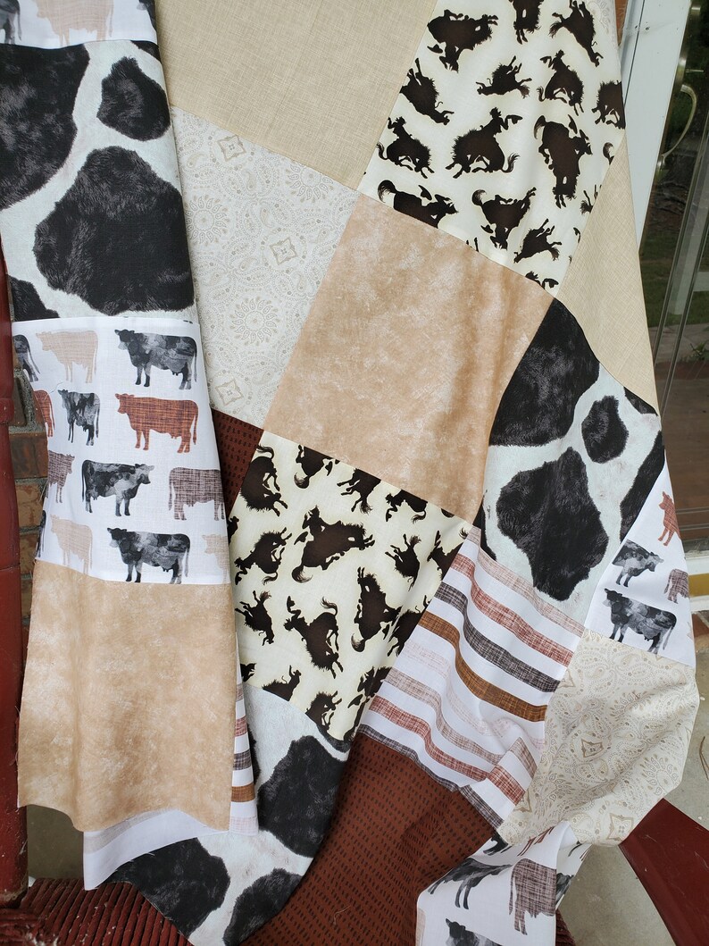 Personalized Cow Print Quilt Boho Cow Quilt Farm Quilt - Etsy