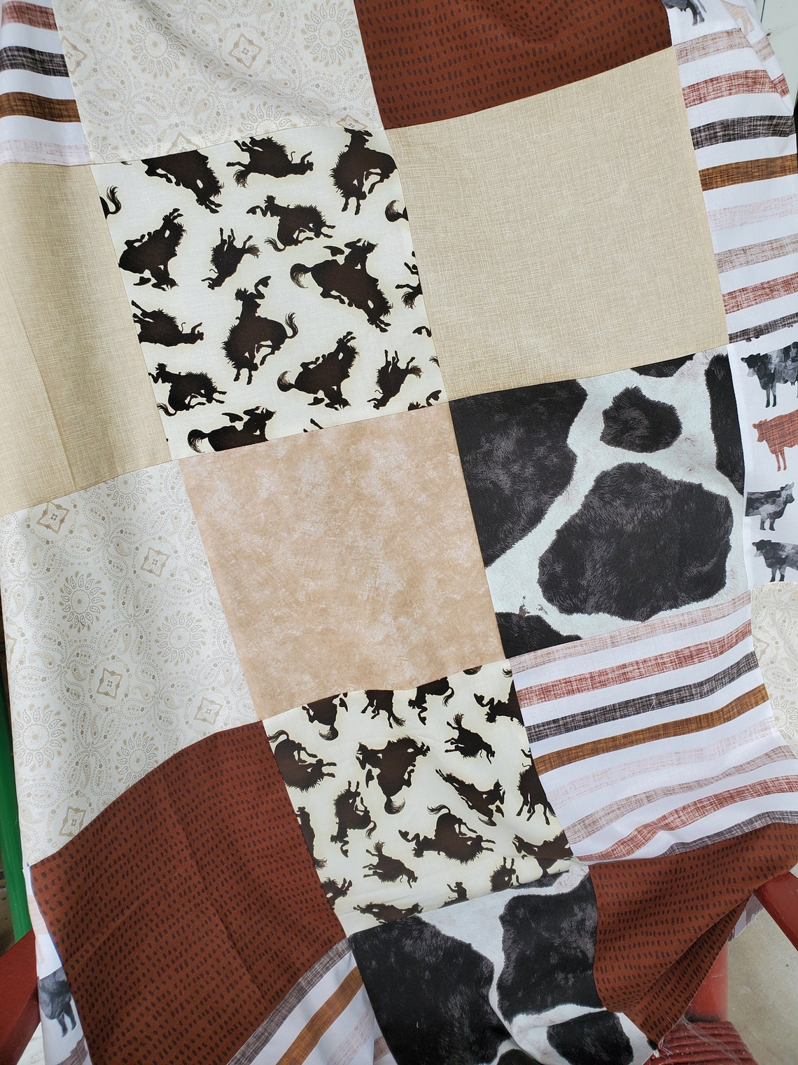 Personalized Cow Print Quilt Boho Cow Quilt Farm Quilt - Etsy