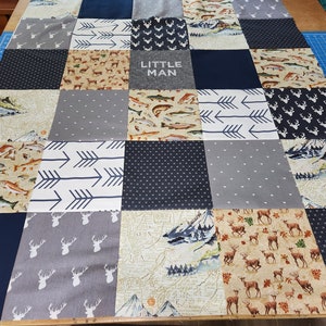 Unique Outdoor-themed Handmade Quilt for Little Hunters and Fishers ...