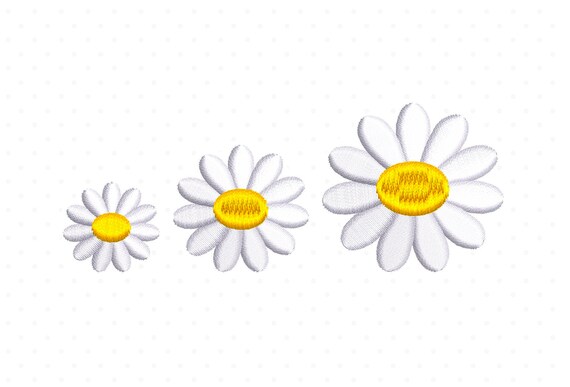 Daisy Embroidery Design Mini Daisy Flower Machine Embroidery | Etsy